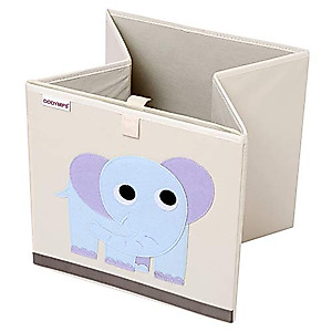 DODYMPS Foldable Animal Toy Storage Bins/Cube/Box/Chest/Organizer for Kids & Nursery, 13 inch (Elephant)