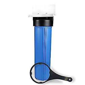 Dual 20" x 4.5" Big Housing Whole House Water Filtration System 1" Inlet/Outlet Brass Ports Pressure Relief Button