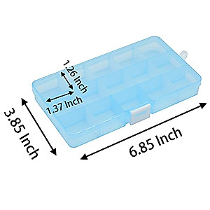 4 Pcs 15 Grids 6.85 Inch x 3.85 Inch Adjustable Small Removable Clear Plastic Jewelry Organizer Divider Storage Box Jewelry Earring Tool Containers (4pack(15-Grid ))