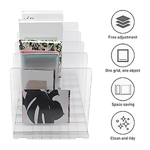 Jaeskeclip 5pcs Purse Organizer for Closet, Acrylic Shelf Dividers Closet Organization, Adjustable Clear Handbag Separator Storage Organizer Stable, for Bookshelves, Clothes, Kitchenware(Transparent)