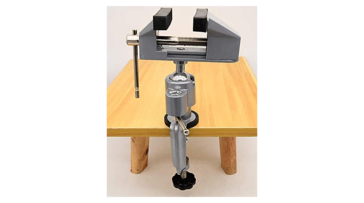 Universal Swivel Table Vise - 3 Inch Jewelry & Hobby Bench Clamp