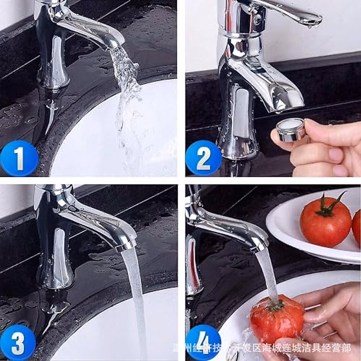 CoguZed 4Pcs Rotatable Sink Aerators, Water-saving Faucet Aerators for Kitchen and Bathroom, Easy Installation, Anti-splash