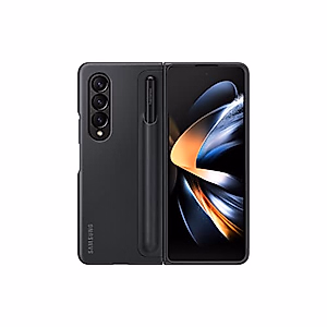SAMSUNG Galaxy Z Fold4 Standing Cover with S Pen and S Pen Holder, Protective Phone Case with Kickstand for Hands Free Viewing, US Version, Black
