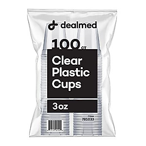 Dealmed 3 oz. Disposable Plastic Cups – 100% Recyclable Cups for Doctor's Offices, School Nurse's, Hospitals, at Home and More (Pack of 100)