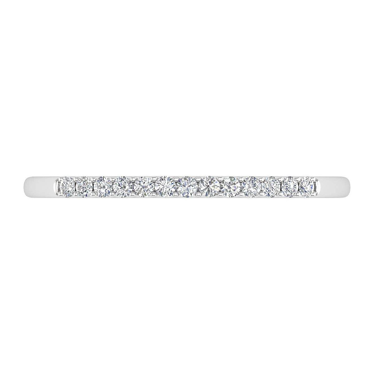 FINEROCK 1/10 Carat Diamond Anniversary Ring Band in 10K White Gold (Ring Size 4)