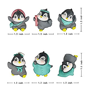 JKanruh 10 Pcs Mini Animals Miniature Penguin ,Cute Penguins Fairy Garden Moss Landscape Ornaments for Outdoor Decoration,Home Décor,DIY Garden,Christmas Ornaments