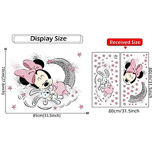 Mickey Minnie Mouse Large Wall Sticker for Kids Baby Room Nursery Interior Decoration Wall Decal (Minnie)