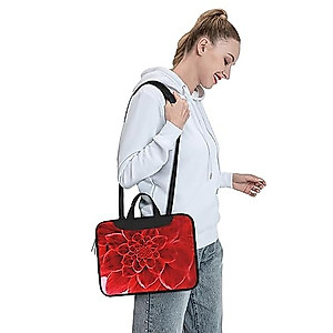 red flower Laptop Bag Men Women Computer Bag 15.6in Shoulder Messenger Bag Briefcase Business Work Bags Purse