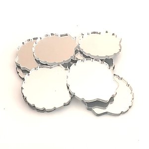 Super Cool Creations Shell Shaped Crafting Mirrors, Set of 10, Many Colours, Shatterproof Acrylic, Bright Green, Pack of 20 x 2cm