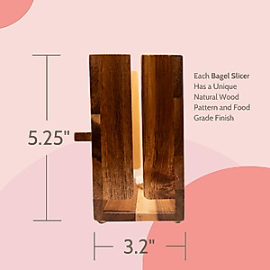 Bagel Slicer for Small and Large Bagels | Intuitive Design, Acacia Wood Bagel Cutter Slicer | Bagel Guillotine Slicer with Bagel Holder | Easy to Clean and Food-Safe Finish