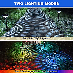 Solar Pathway Lights - NiHome Color Changing LED Solar Outdoor Lights Waterproof Super Bright Garden Lights Solar Powered - Landscape Lighting for Garden Patio Yard Decor - 6 Pack