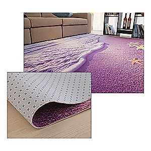 ZaH Thin Area Rug Non-Slip Doormat Carpet Printing Rug for Living Room, Bedroom, Kitchen, Bathroom (2x3-19.7"x31.5", Wave)