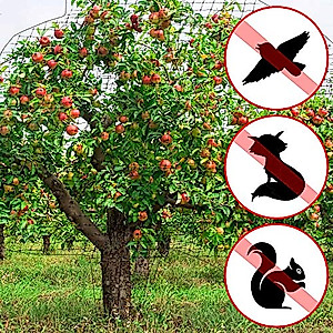 Hourleey Bird Netting, 7 x 100 FT Black Deer Fence Netting Reusable Protective Garden Netting for Vegetables Plants Fruit Trees with 50 Pcs Cable Ties