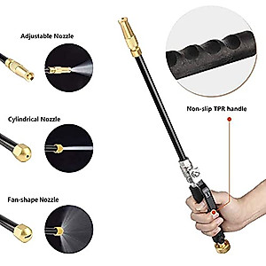High Pressure Washer Wand, Hydro Jet Washer with 2 Jet Nozzle, Car Washing Washer Wand for Garden Cleaning Watering Flowers Cleaning the Floor (A)