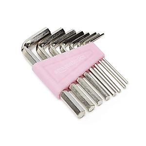 Amazon Basics Household Tool Set with Tool Bag - 165-Piece, Pink