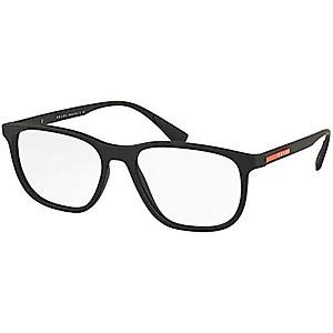 Prada Linea Rossa PS 05LV Men's Eyeglasses Black Rubber 55