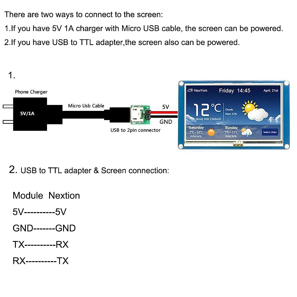 Ferwooh Nextion Basic Display 2.8'' NX3224T028 2.8inch TFT Resistive Touch Screen Panel 320X240 UART HMI LCD Display Module