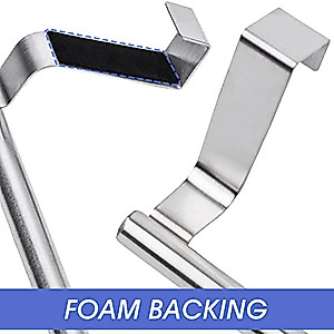 Mziart Modern Towel Bar with Hooks for Bathroom and Kitchen, Brushed Stainless Steel Towel Hanger Over Cabinet (9 inch)