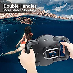 SHOOT Dome Port Lens for GoPro Hero 11/10/ 9 Black - Dual Handle Stabilizer Floating Grip, Enlarge Trigger, Overall Waterproof Case - Easier to Hold Over Underwater Photos/Videos