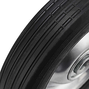 TAICHEUT 6 Pack 6" x 1.5" Flat Free Solid Rubber Wheel, Dolly Wheels Replacement Hand Truck Wheels for Tool Carts and Garden Carts, 132 lbs Load Capacity, 1/2” Bore Hole Diameter