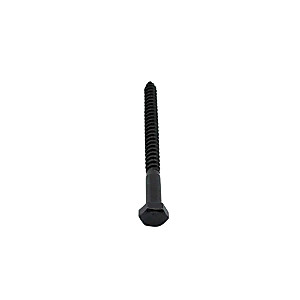 Renovators Supply Manufacturing Lag Bolts 4 in. Black Zinc Plated Steel Lag Screws with Hexagonal Head Pack of 10