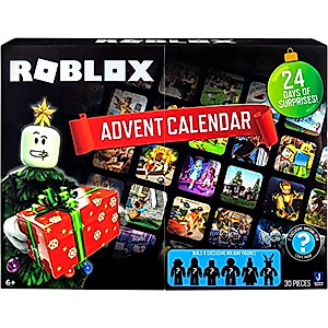 Roblox 2024 Holiday Advent Calendar for Kids, 24 Day Gift Playset - Toy Set Includes 6 Figures, 18 Accessories, 2 Redeemable Codes & More - 30 Pieces Total - Christmas Gift for Boys & Girls Ages 6+