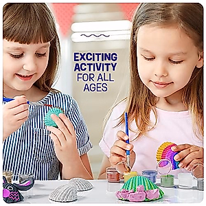 Dan&Darci Kids Sea Shell Painting Kit - Arts & Crafts Gifts for Boys and Girls - Easter Craft Activities Kits - Creative Art Activity Gift Toys for Age 6, 7, 8, 9, 10, 11 & 12 Year Old 8-12