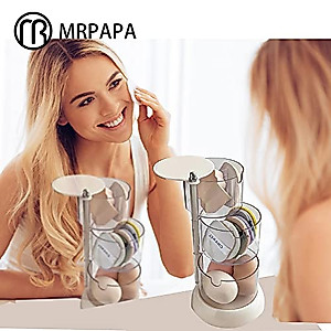 3 Layer Clear Plastic Container Set | Round Vanity Storage Organizers with Lids for Hair Accessories & Beauty Supplies, Bathroom Containers Rotatable Transparent Storage Case For Vanity Small items