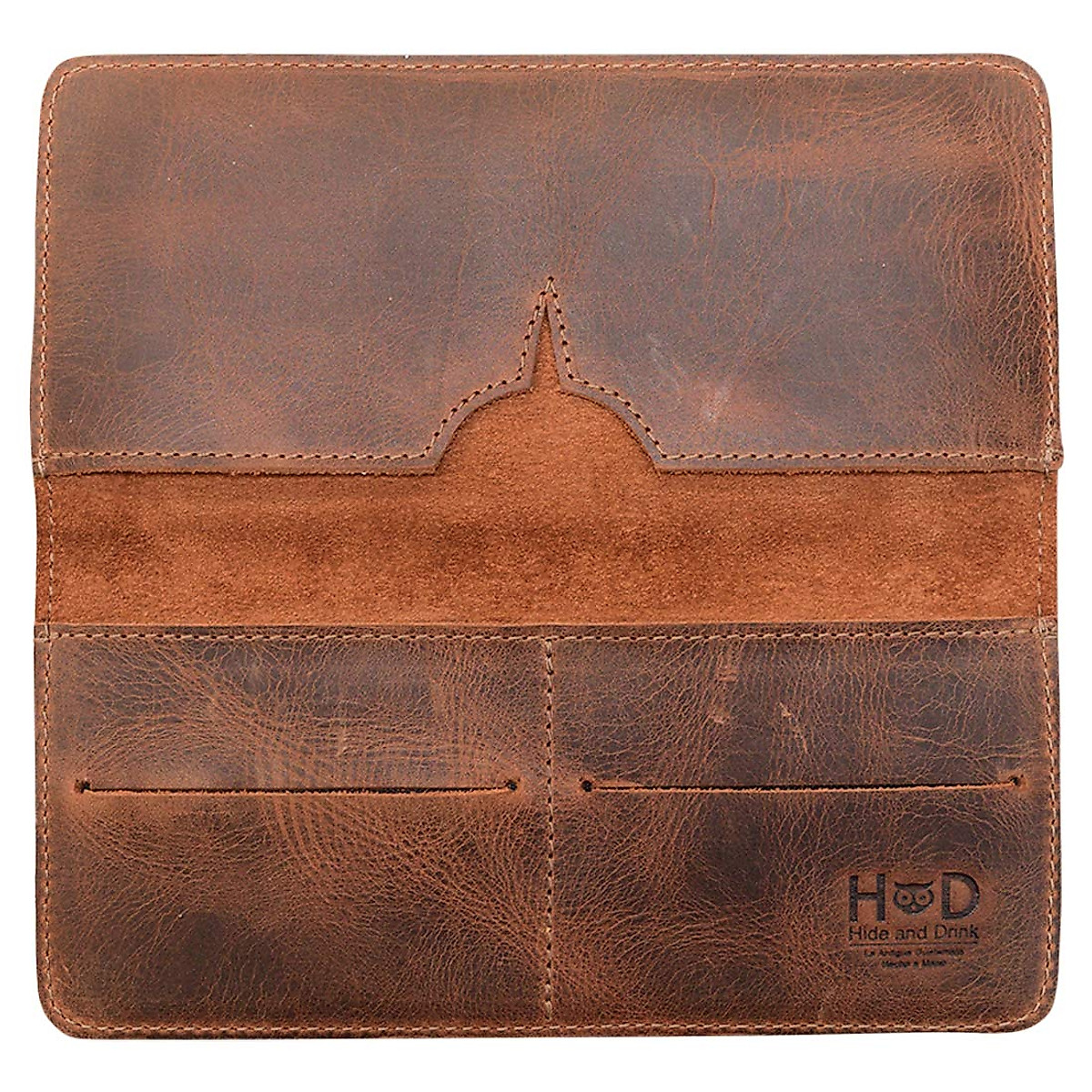 Hide & Drink, Cell Phone Wallet Handmade from Full Grain Leather - Bourbon Brown