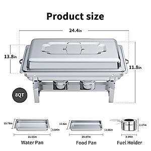 GGIU Chafing Dishes for Buffet Set: Chafers for Catering - Chafing Dish Buffet Set with Lids | Chafers and Buffet Warmers Sets | Serving Food Warmer | Chafers Servers Sets