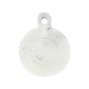 Creative Co-Op Large Marble Handle Dish, 6", White