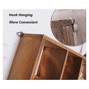 Shadow Box Display Shelf, Wall Mounted Wooden Hanging Display Shelf Floating Shelf Perfect for Little Figurines, Multi-Slot Wall Collection Freestanding Farmhouse Decor Display Case (Style I, Brown)