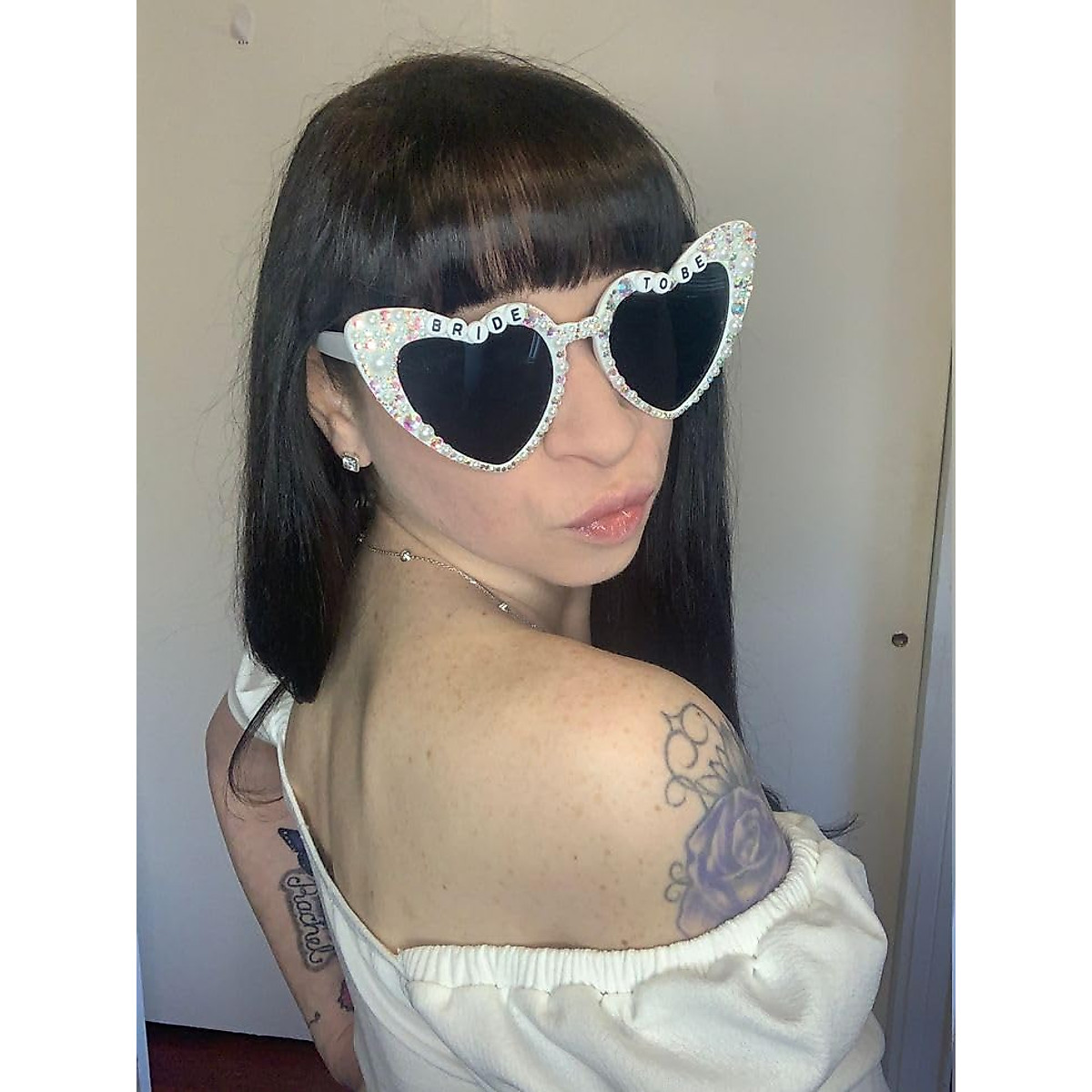 Bride Sunglasses for Bachelorette Party White Heart Sunglasses Bride to Be Gifts Accessories Party Favors