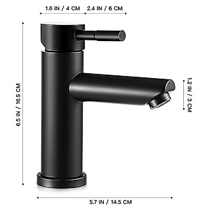 DOITOOL Basin Faucet Single Hole Bathroom Faucet Black Faucet Bath Faucet Kitchen Sink Faucet Bathtub Faucet Bath Mixer Tap Faucet for Bathtub Bathroom Tap Stainless Steel Spout