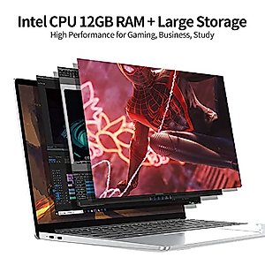 iSTYLE Laptop for Business and Student, T15 15.6" Thin and Light Laptops Computer 1 Year Office 365, Windows 10, Intel CPU, 12GB RAM, 256GB SSD, Backlit Keyboard, Fingerprint, HDMI, Dual Band WiFi