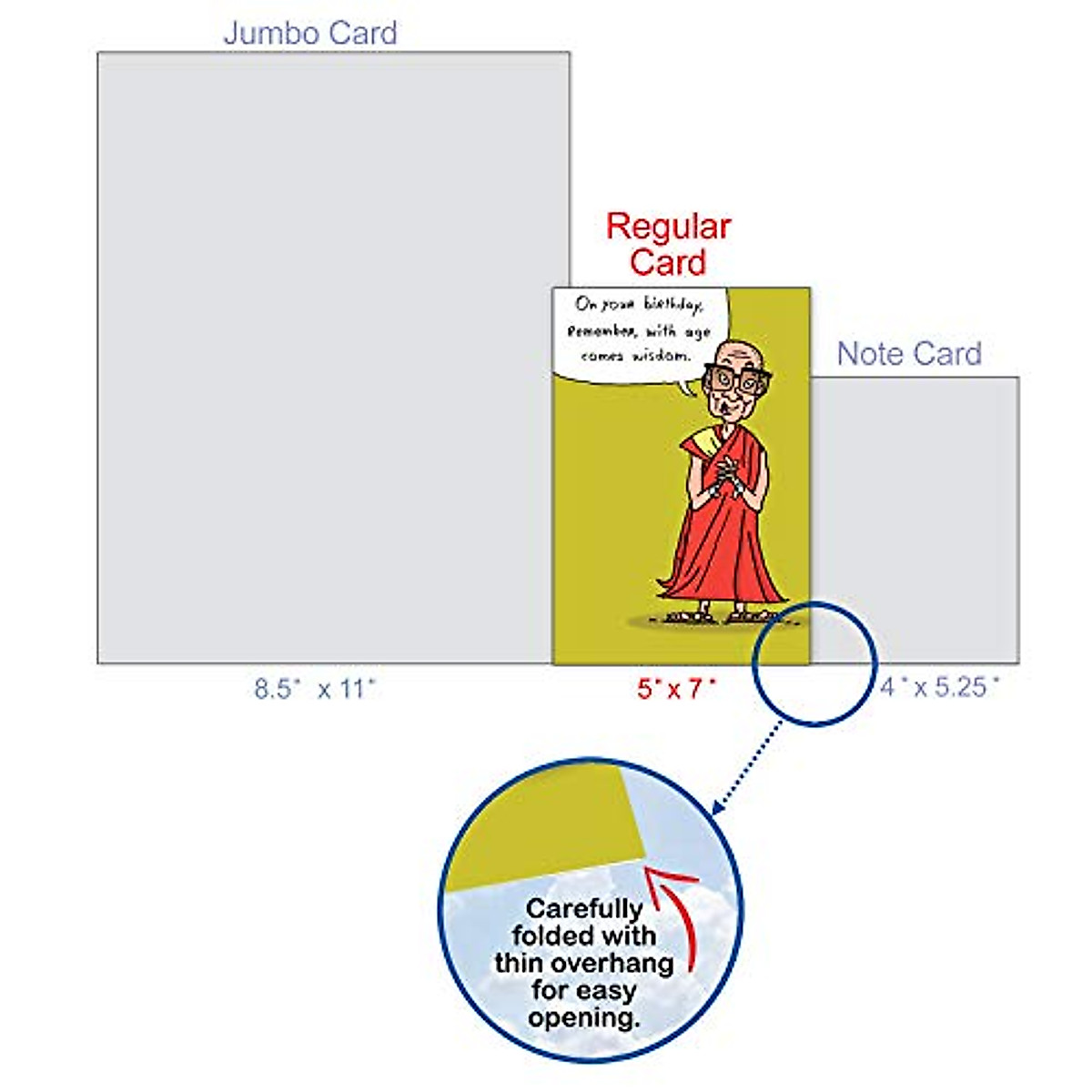 Nobleworks Funny Happy Birthday Note Card with Envelope (4.63 x 6.75 Inch) Age Wisdom 8576 (1 Card)