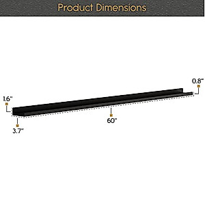 You Have Space Lagos 60" Picture Ledge Shelf for Living Room Decor, Office Decor and Farmhouse Kitchen Decor, Black Set of 2