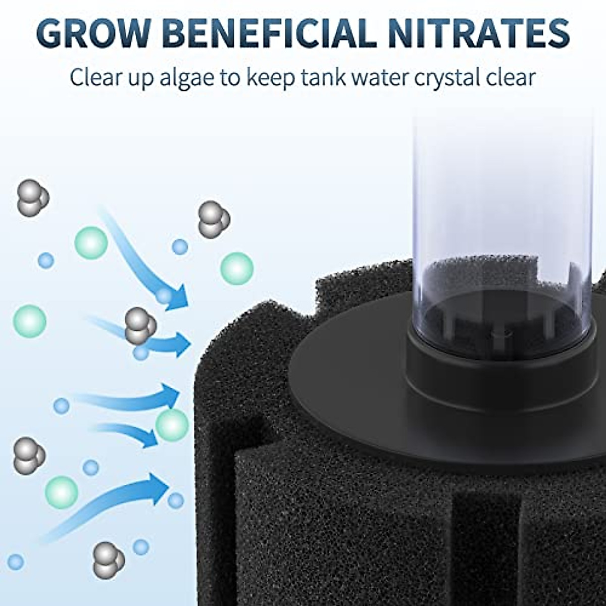 Pawfly Aquarium Bio Sponge Filter Quiet Betta Fry Shrimp and Small Fish Foam Filter for Fish Tanks up to 20 Gallons