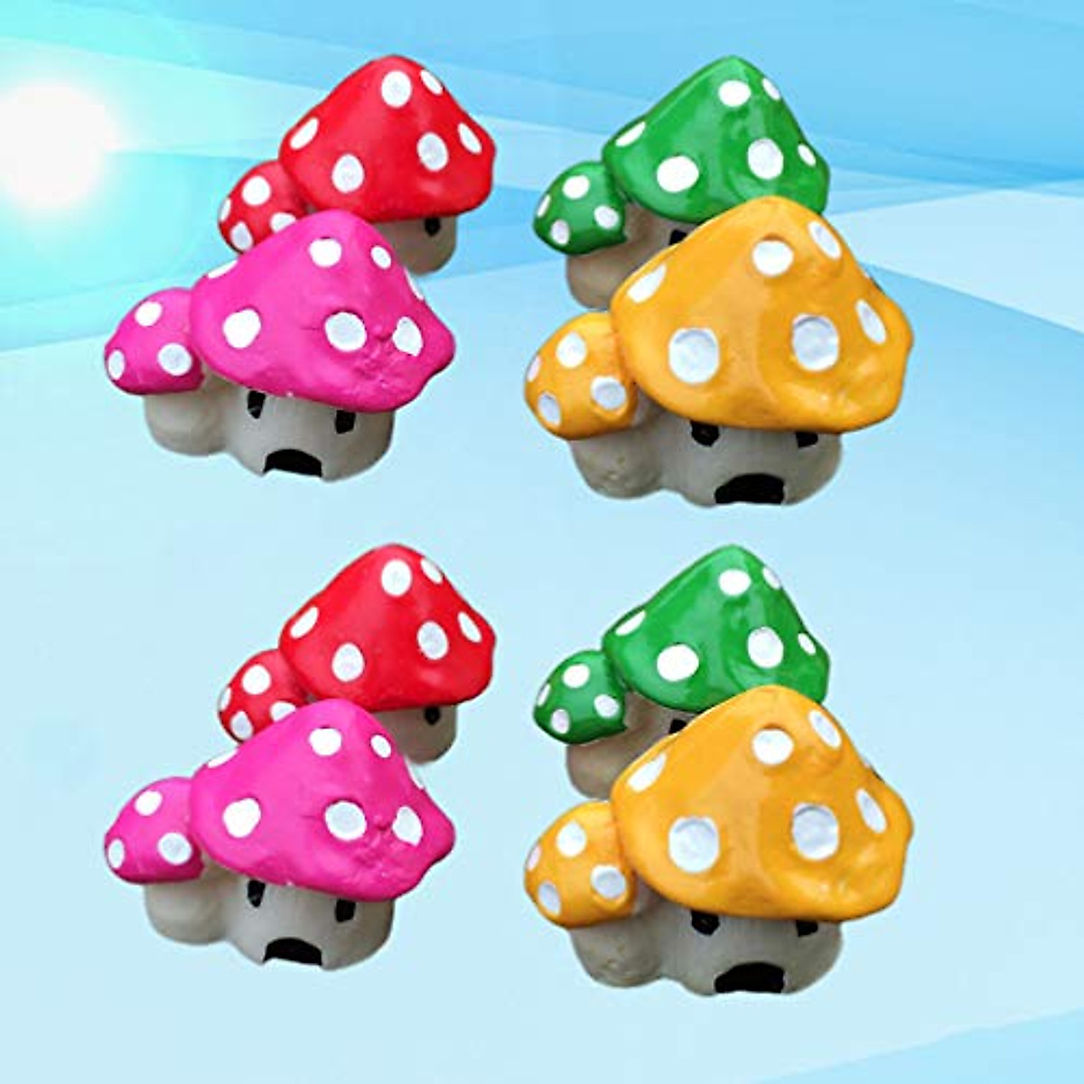 Cabilock 8 Pcs Bonsai Craft Decor Mushroom DIY Craft Mini Decor Table Micro Landscape Decoration Fariy Garden Ornament Resin Crafts Plant Decorations Plants Decor Miniature Supplies