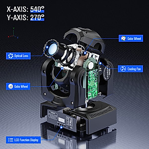 Moving Head DJ Lights, U`King 50W LED Moving Head Light with 7 Gobos 7 Colors and Open White Beam Spotlight by DMX and Sound Activated for Wedding DJ Disco Parties Live Show Church Bar (Set of 4)