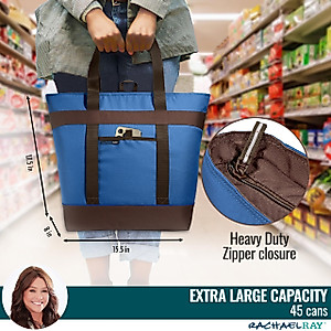 Rachael Ray Jumbo Chillout Insulated Tote Bag, Extra Large, Blue