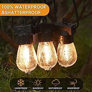 Aialun 96FT LED Outdoor String Lights, Outside Patio Backyard Light with 2200K Shatterproof Edison Bulbs, Heavy-Duty Commercial Grade Weatherproof Strand Decorative Café Porch Bistro Garden Tree
