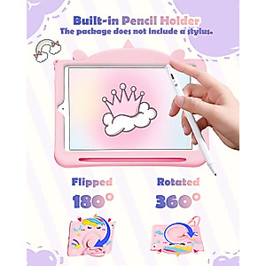 Gurgitat Girls Case for Apple iPad Mini 5/4/3/2/1-7.9 inch Cute Girly Cartoon Unicorn Cases for iPad Mini 5th/4th/3rd/2nd/1st Gen Cover with Pencil Holder Handle Stand Shoulder