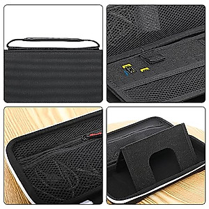 ADVcer Rog Ally Handheld Case, Waterproof EVA Hard Shell Protective Travel Case with Inner Transformable Game Console Stand, Flannel Soft Lining, Double Zipper, Carrying Handle for Rog Ally 7" (White)