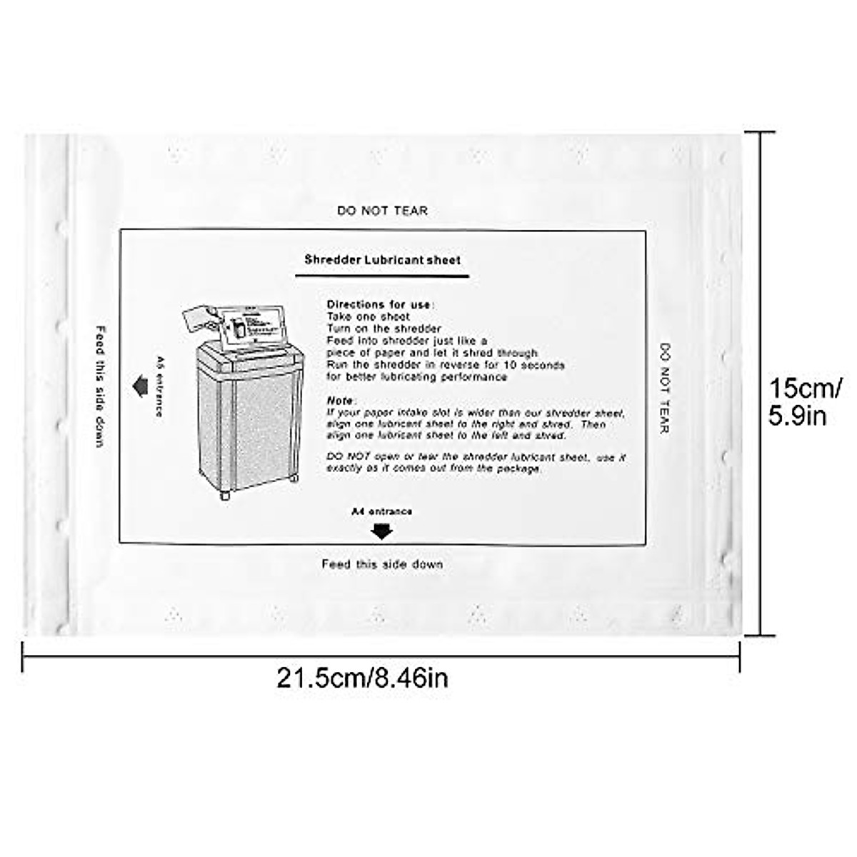 ABuff 20 Pcs Shredder Oil Papers, White 8-2/5 x 6 Inch Cleaning Shredder Lubricant Sheets, More Convenient Lubricant Paper for Paper Shredder, Sharpening & Lubricating Sheets for Home Office