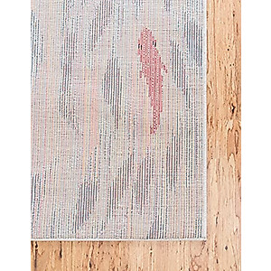 Unique Loom Positano Collection Coastal Modern Bright Colors Fish Beige Area Rug (3' x 5')