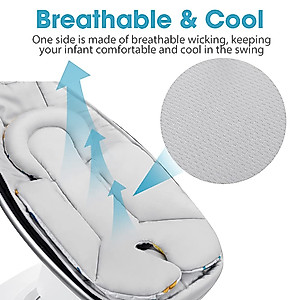 Infant Insert, Compatible with 4Moms RockaRoo and MamaRoo, includes 3 Strap Pad, Breathable Mesh Fabric, Plush Soft Newborn Insert with Head and Body Support