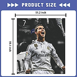 50''x60'' Flannel Football Player Blankets, Cozy Plush Throw Football Player Soft Blankets for Bedding Sofa and Travel Reserve air Conditioning Blanket Boys Girls Birthday Gifts