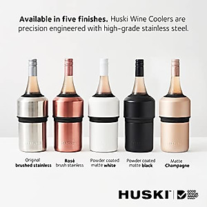 Huski Wine Chiller | Award Winning Iceless Design | Keeps Wine Cold up to 6 Hours | Wine Accessory | Next Generation Ice Bucket | Fits Some Champagne Bottles | Perfect Gift for Wine Lovers (Stainless)