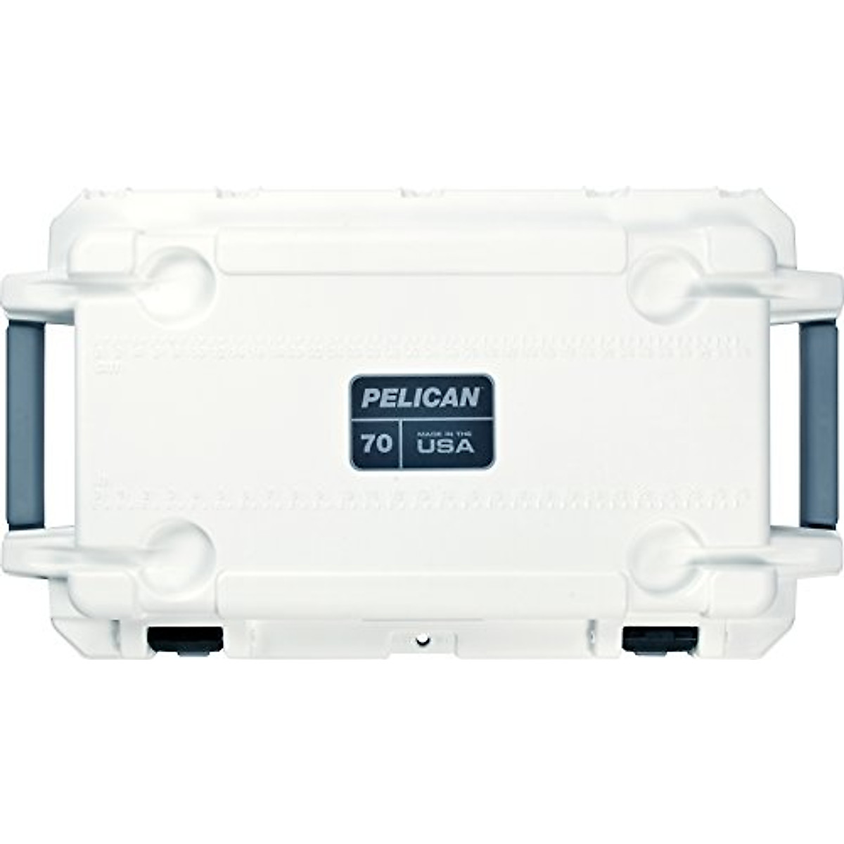 Pelican 70QT Elite Cooler (White/Grey) | 46 Can Capacity with Ice | 9 Day Ice Retention | Built-in Cup Holders & Bottle Opener | Guaranteed for Life